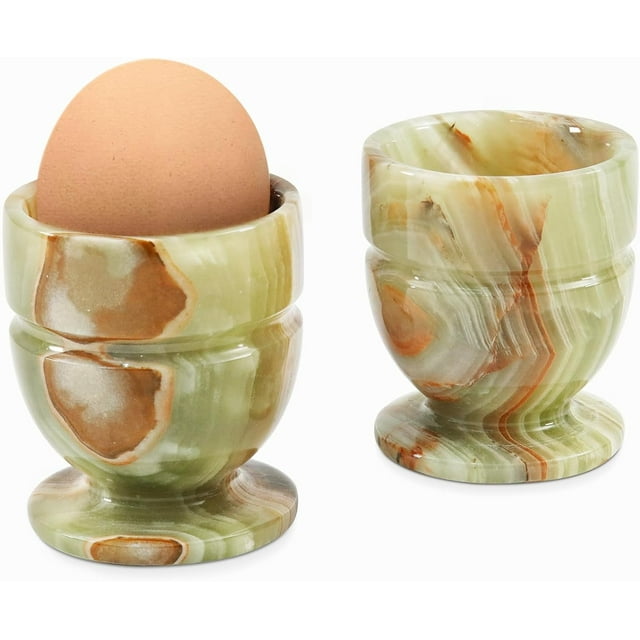 Radicaln Marble Egg Cups 2.5" Green Handmade Eggs Cup Holder for Boiled ...