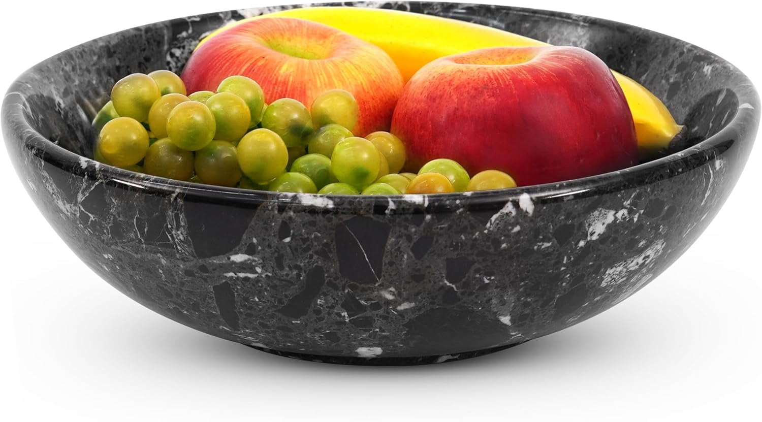 Radicaln 10-inch Black Marble Fruit Bowl – Elegant Stone Bowl for ...