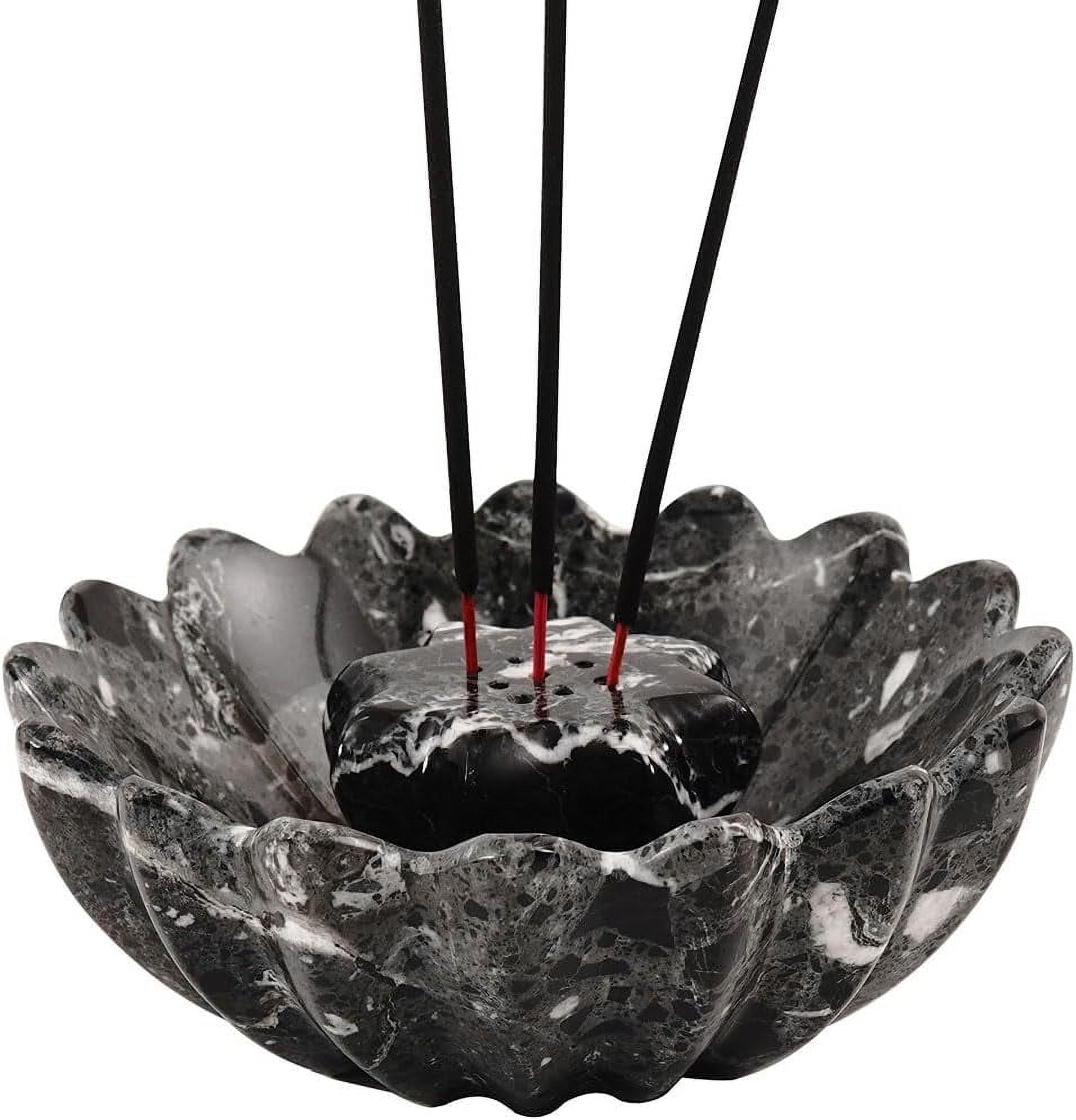 Radicaln Marble Incense Holder Black 5.5" Handmade Incense Holder for ...