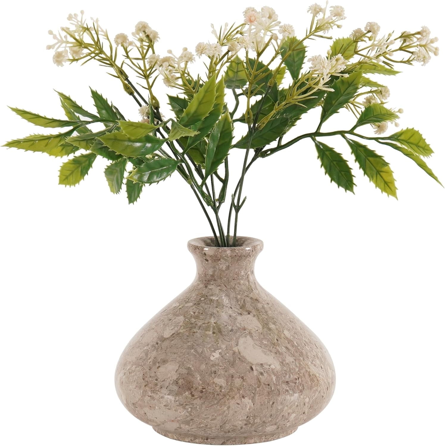 Radicaln 5 inch Oceanic Marble Flower Vase – Elegant Handmade Stone ...
