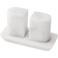 Radicaln Marble Salt and Pepper Shakers Set with Tray 2.5" White ...
