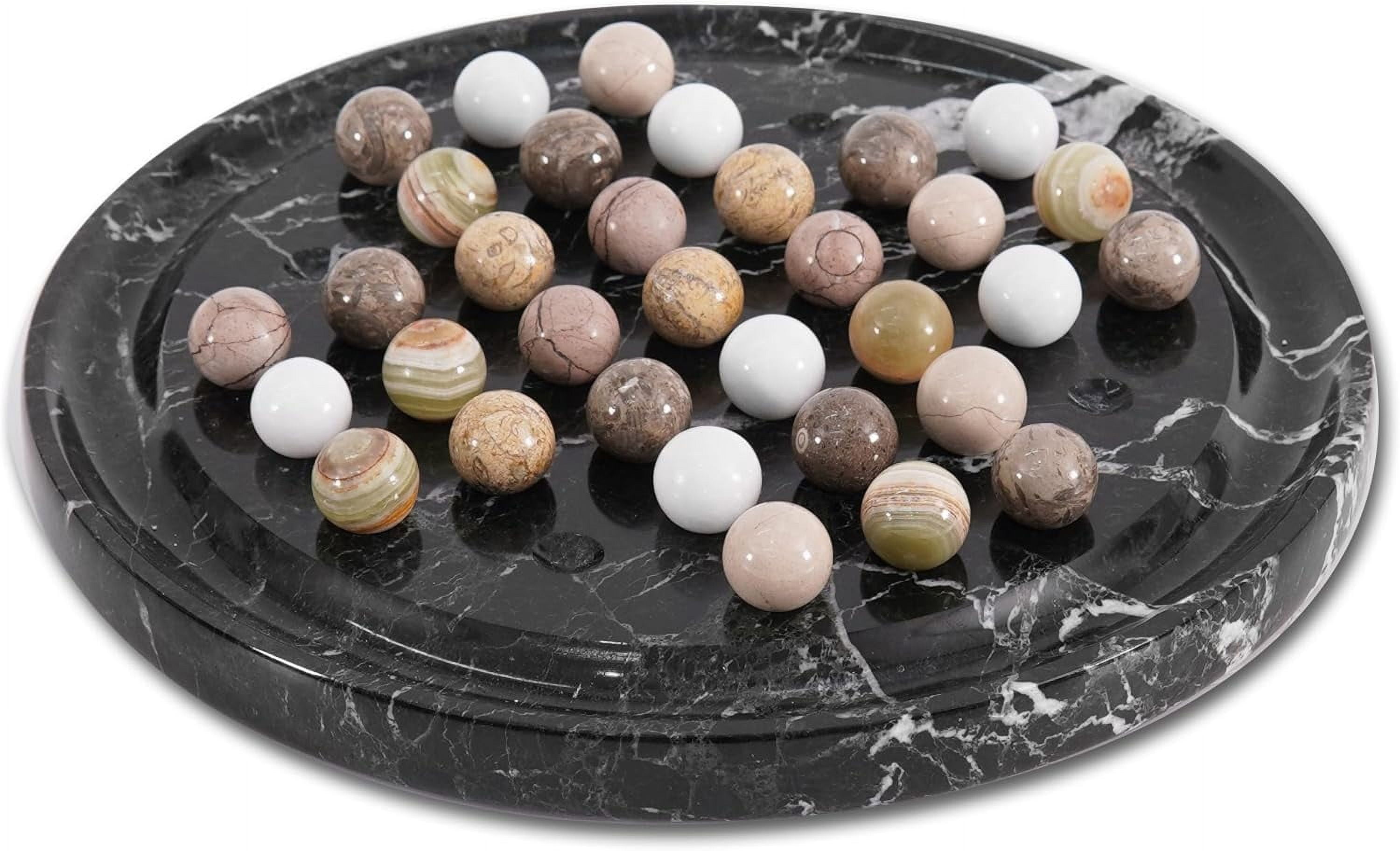 Radicaln Marble Solitaire Board Game with 42 Marble Balls Handmade ...
