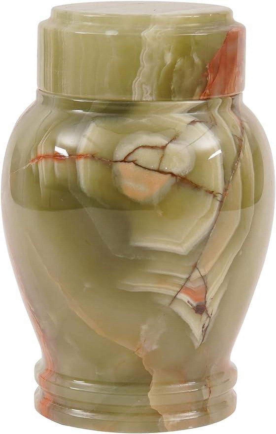 Radicaln Marble Urn 6"x 4" inch White Handmade Funeral Urn Cremation ...