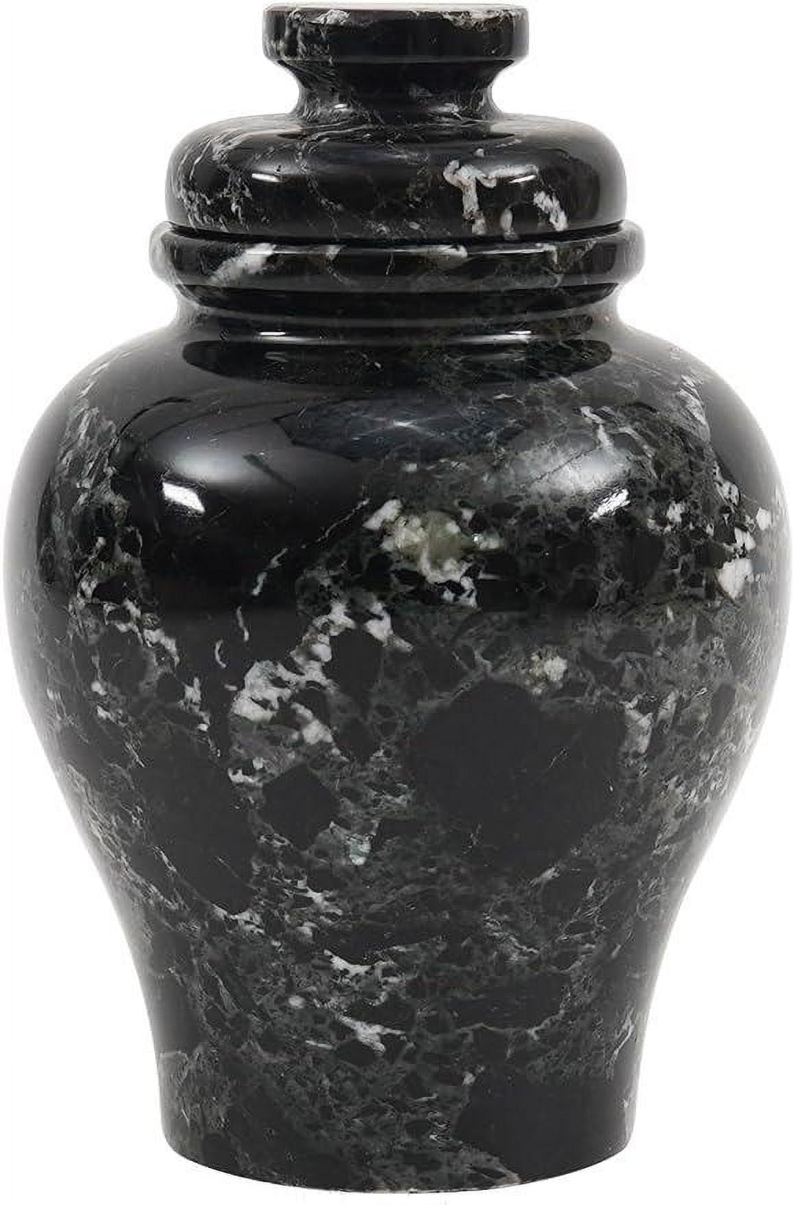 Radicaln Marble Urn 6"x4" inch Black Handmade Small Urn for Human Ashes ...