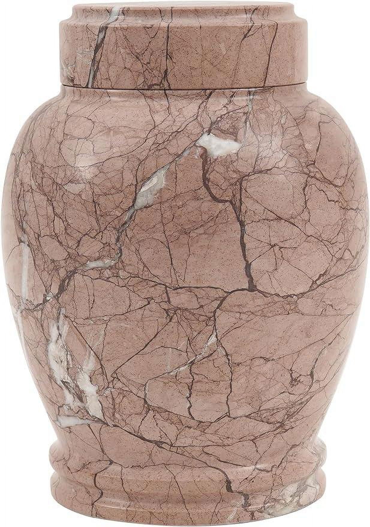 Radicaln Marble Urn 8"x 4" inch White Handmade Funeral Urn Cremation ...