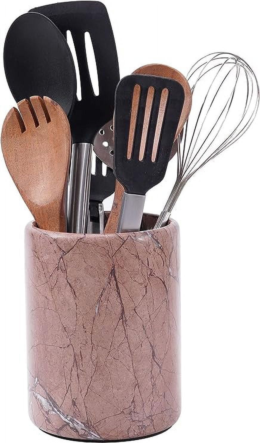 Radicaln Marble Utensil Holder Spoon Caddy Countertop Marinara Handmade ...
