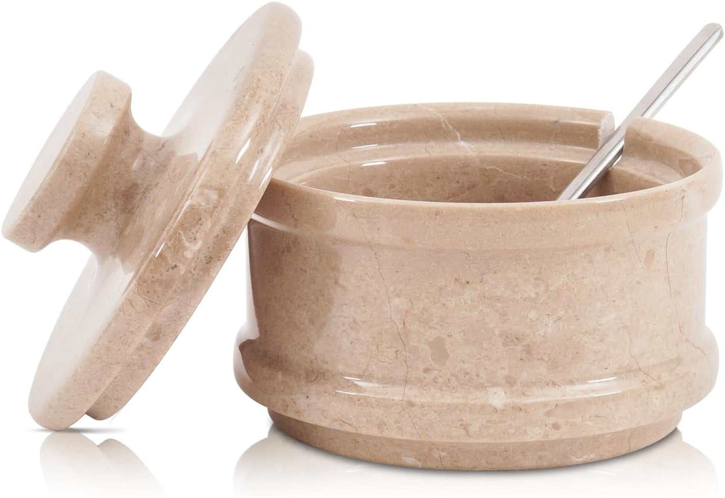 Radicaln Handmade Verona Marble Spice Jar with Lid & Spoon – 3" Stone ...