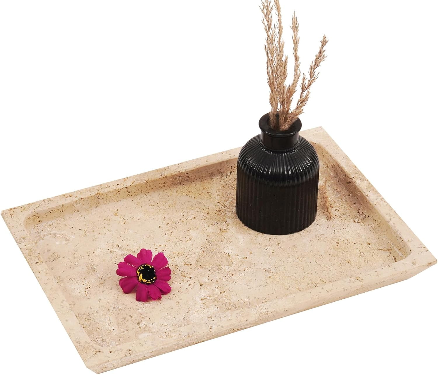 Radicaln Travertine Marble Serving Tray 12" Handmade Rectangle Tray ...