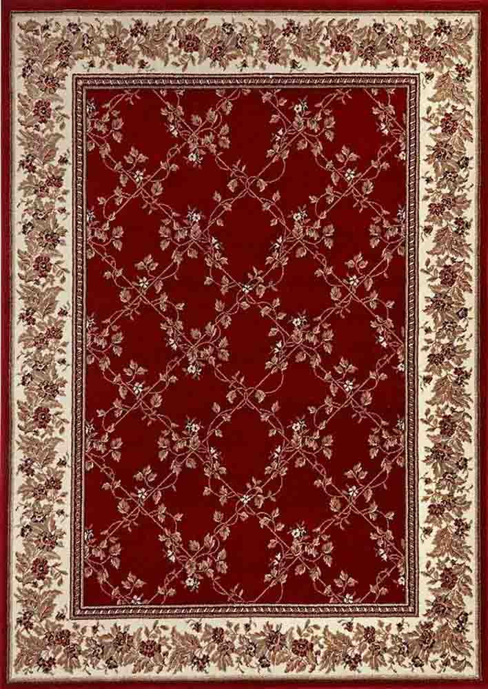 Radici Usa Como Area Rug 1590 Traditional Red Leaves Lattice 8' x 8 ...