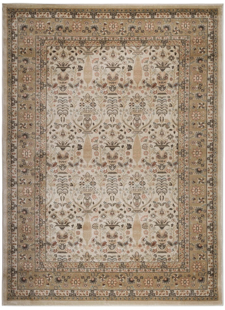 Radici Usa Garda Area Rug 3812 Traditional Cream Dots Leaves 3' 3" x 4 ...