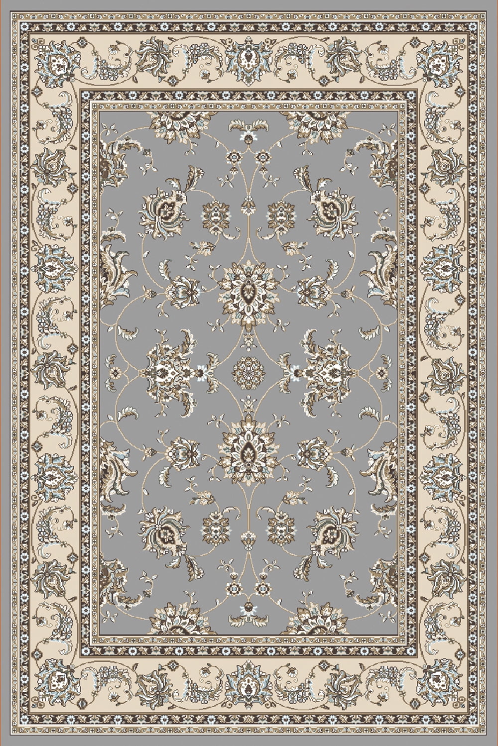 Radici Usa Pisa Area Rug 1780 Grey Bordered Vines 7' 10" x 10' 6 ...