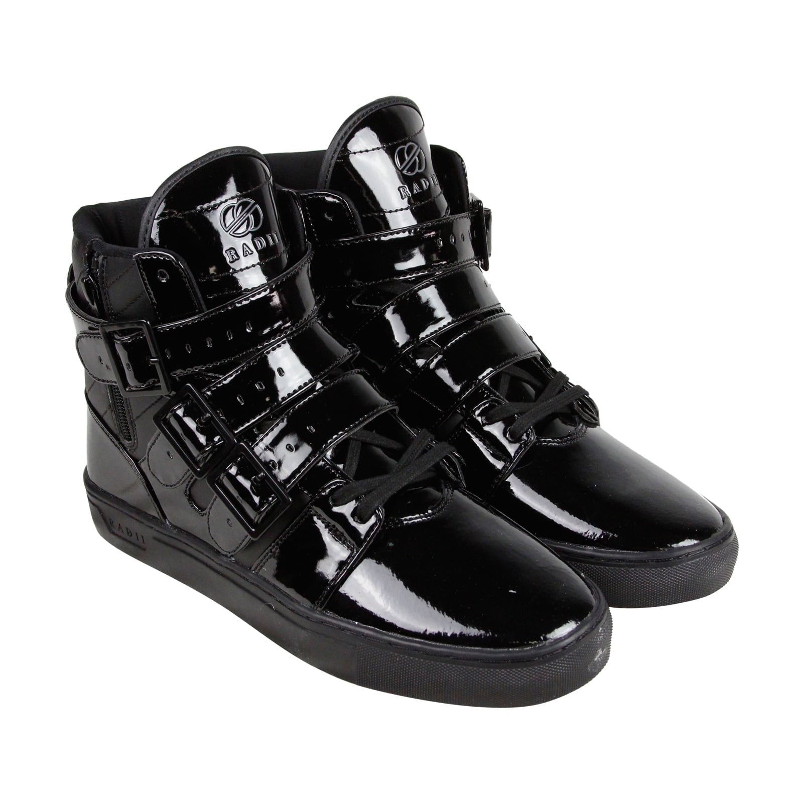 Radii Straight Jacket Mens Black Patent Leather High Top Sneakers Shoes ...