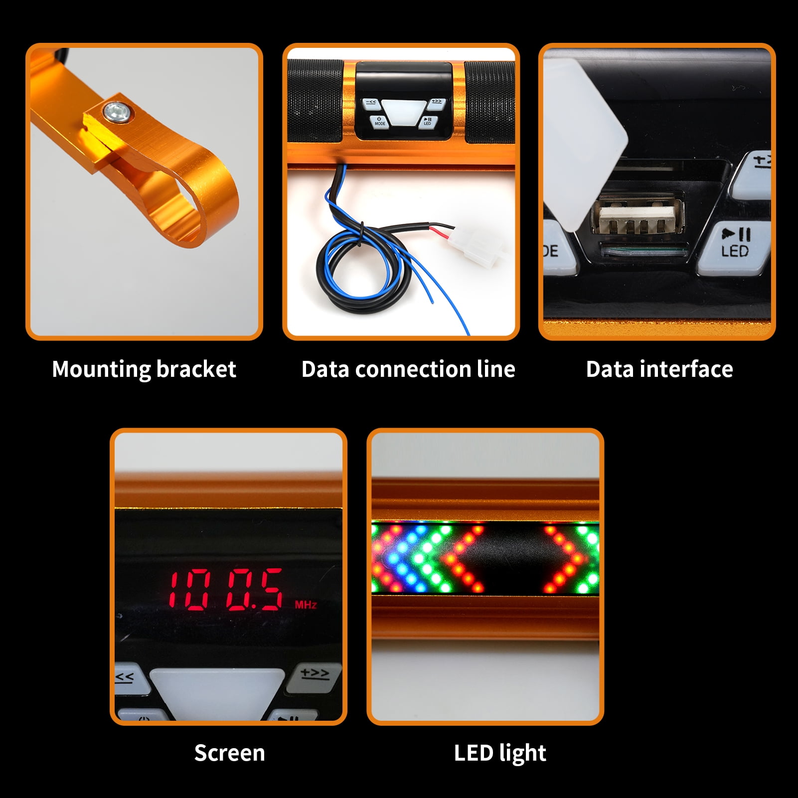 Radio,Amplifier Handlebar Stereo Waterproof Bt Radio Mp3 Radio Usb ...