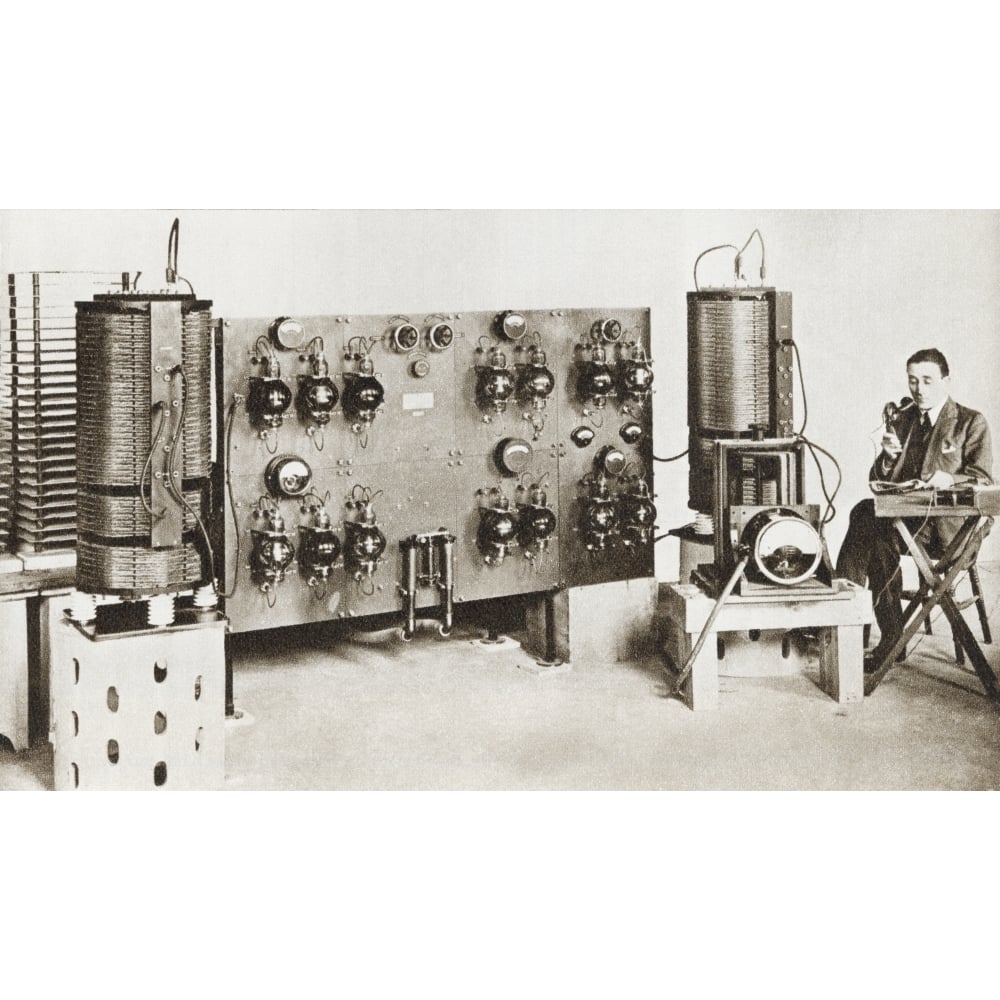 Radio Announcer Transmitting A News Bulletin In 1920. From The Story Of ...