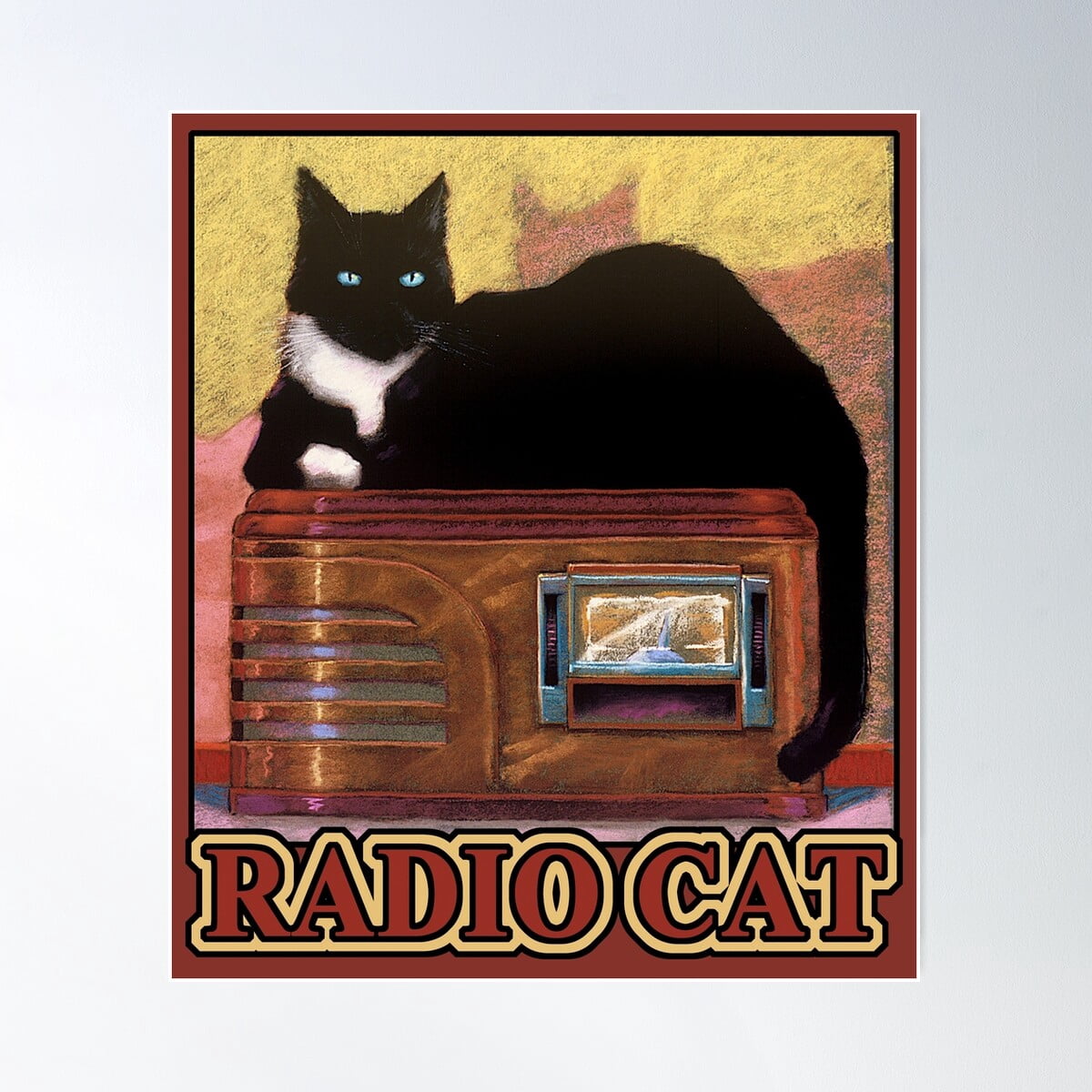 Radio Cat - Version One Poster Wall Art, Modern Wall Decor For Living ...
