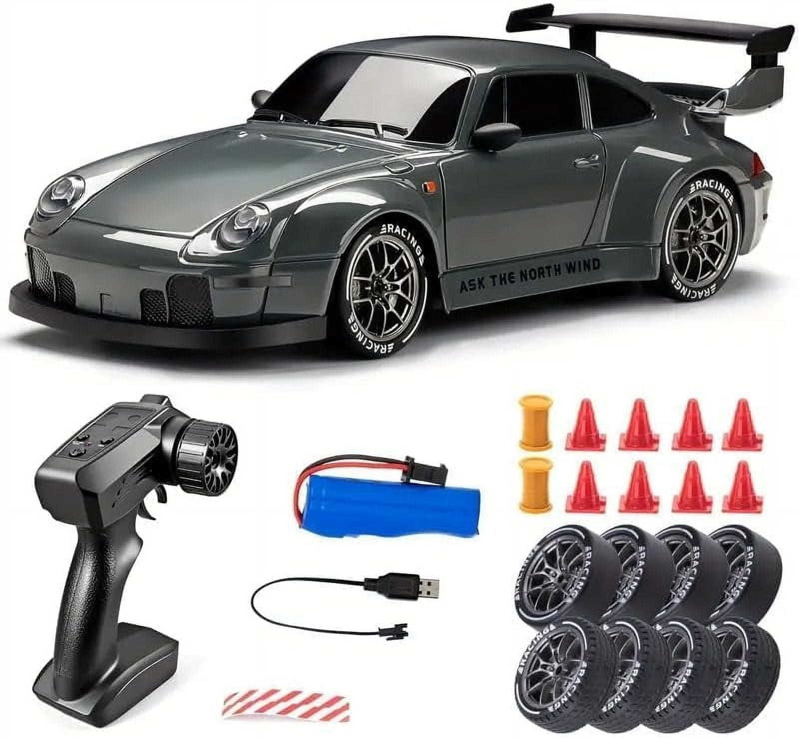 Radio Cont Drift Car, 1:24 Scale Remote Control Vehicle with LED Lights ...