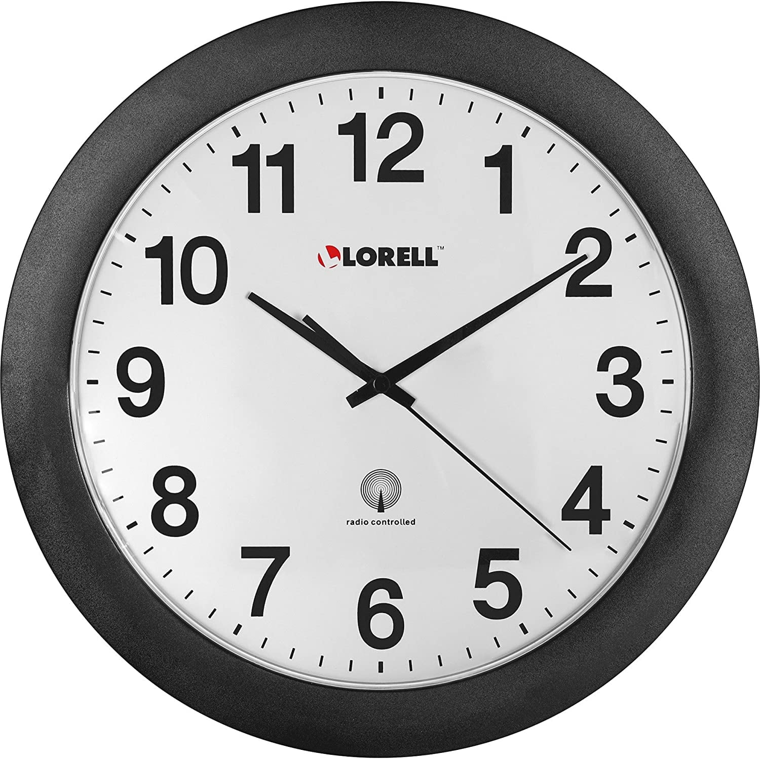 Radio Controlled Wall Clock 12" Round Lorell LLR60997 Quartz Precision ...