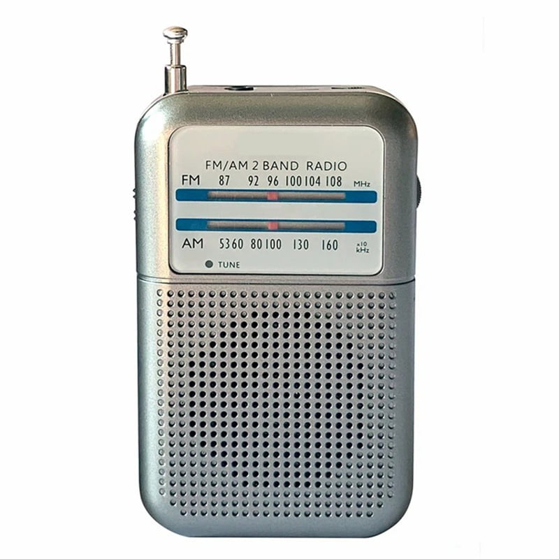 Radio DE333 AM/FM Receiver Portable Mini Handle Portable Pocket Size Two Band FM Radio Recorder ...