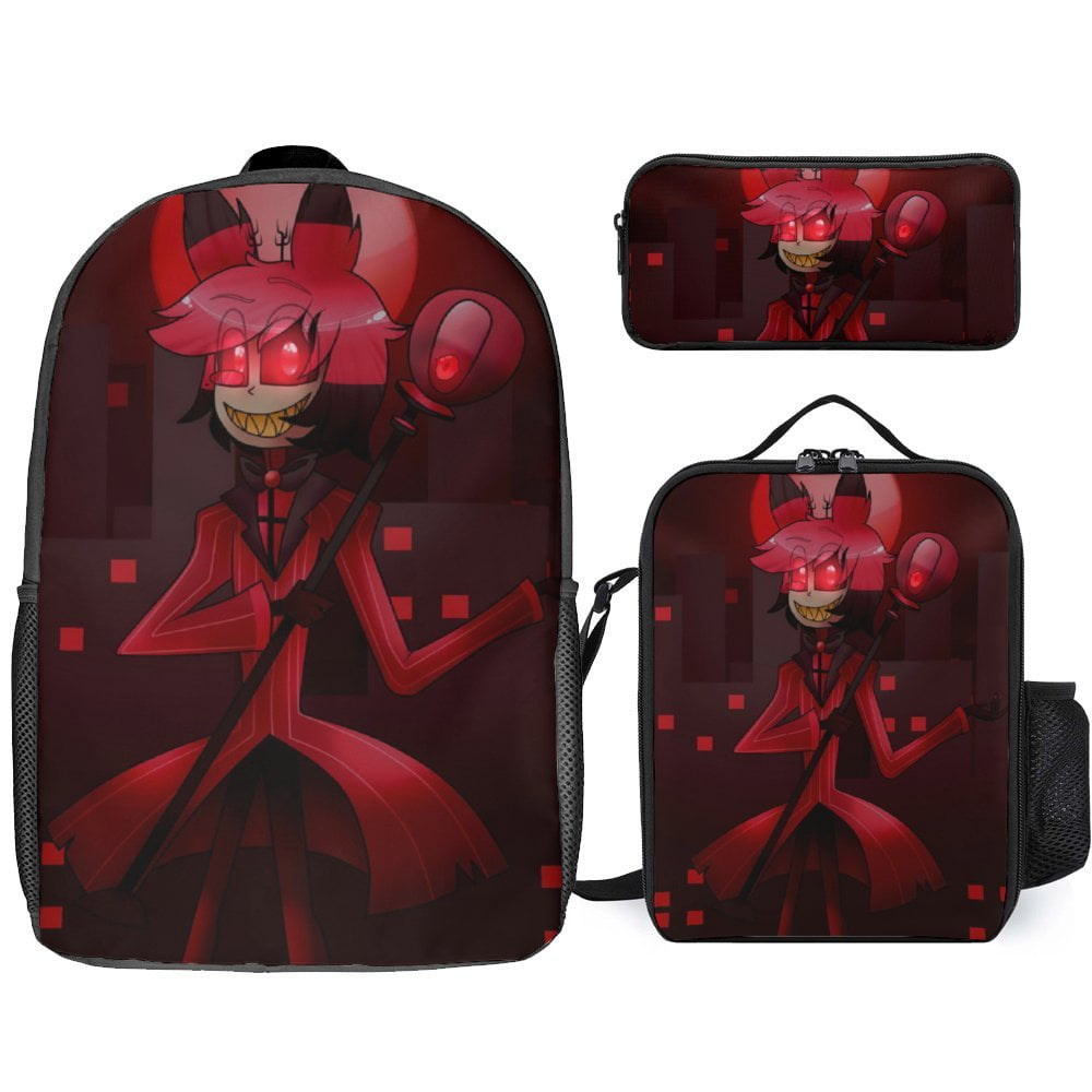 Radio Demon Alastor Hazbin Hotel Backpack With Lunch Bag Pencil Case ...