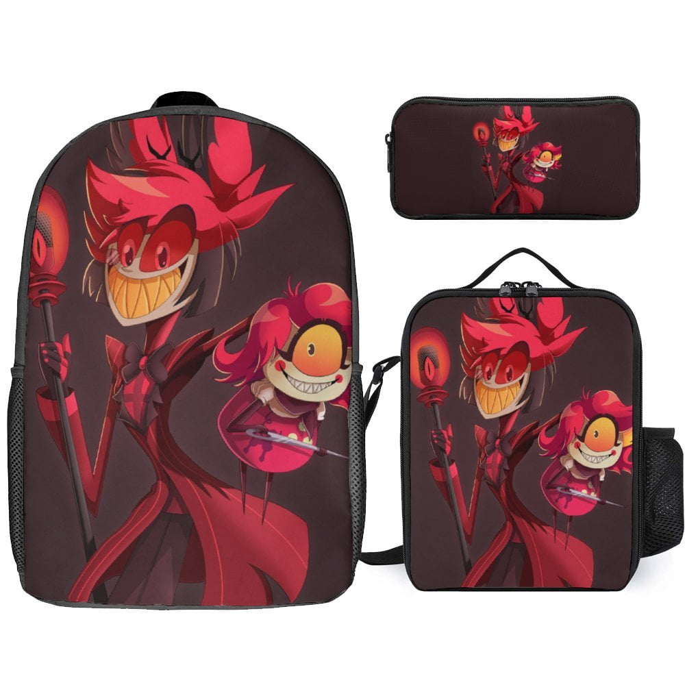 Radio Demon Alastor Hazbin Hotel Backpack With Lunch Bag Pencil Case ...