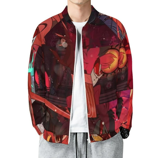Radio Demon Alastor Hazbin Hotel Fashion Jacket Mens Windbreaker Coat ...