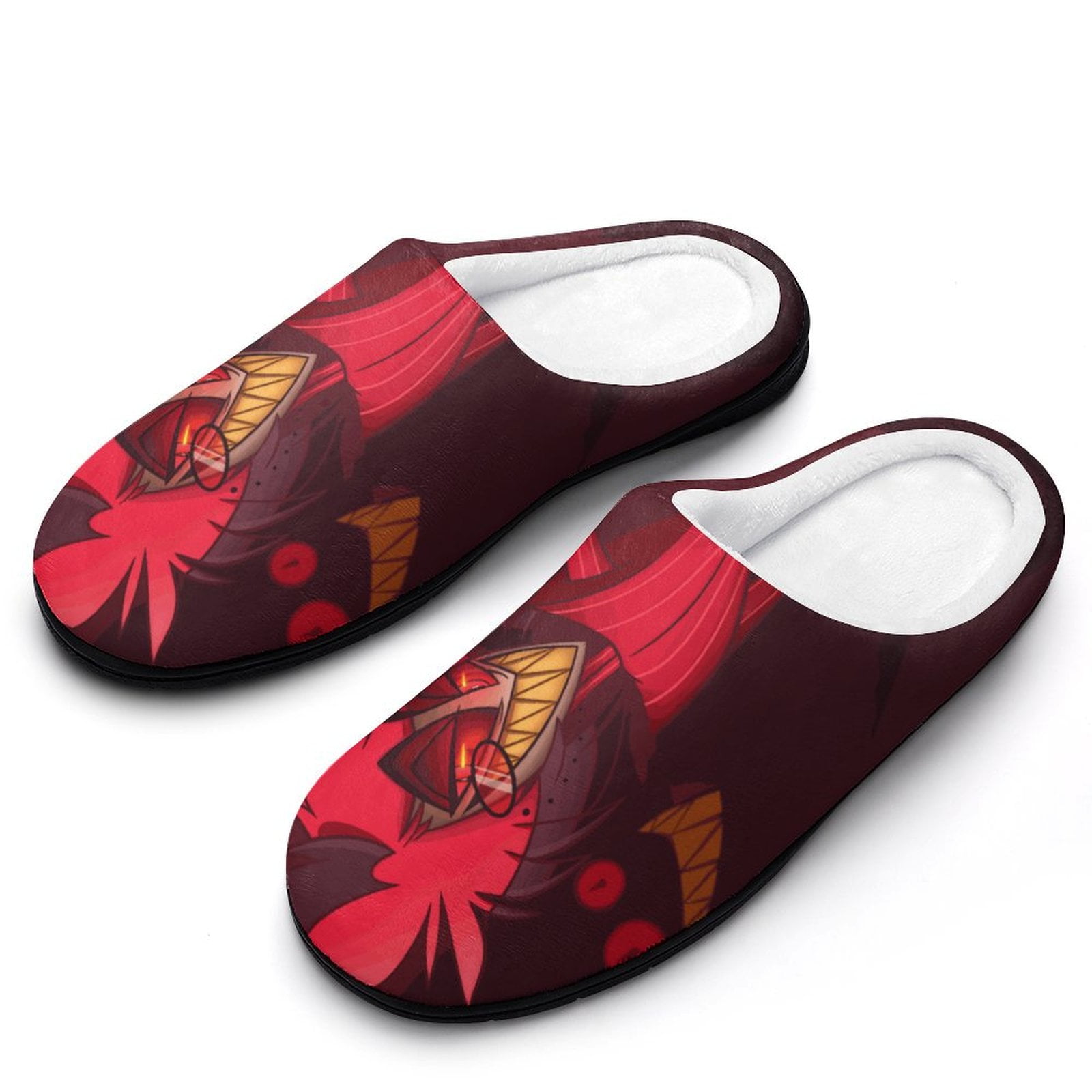Radio Demon Alastor Hazbin Hotel Men's Fuzzy Slippers House Open Back ...