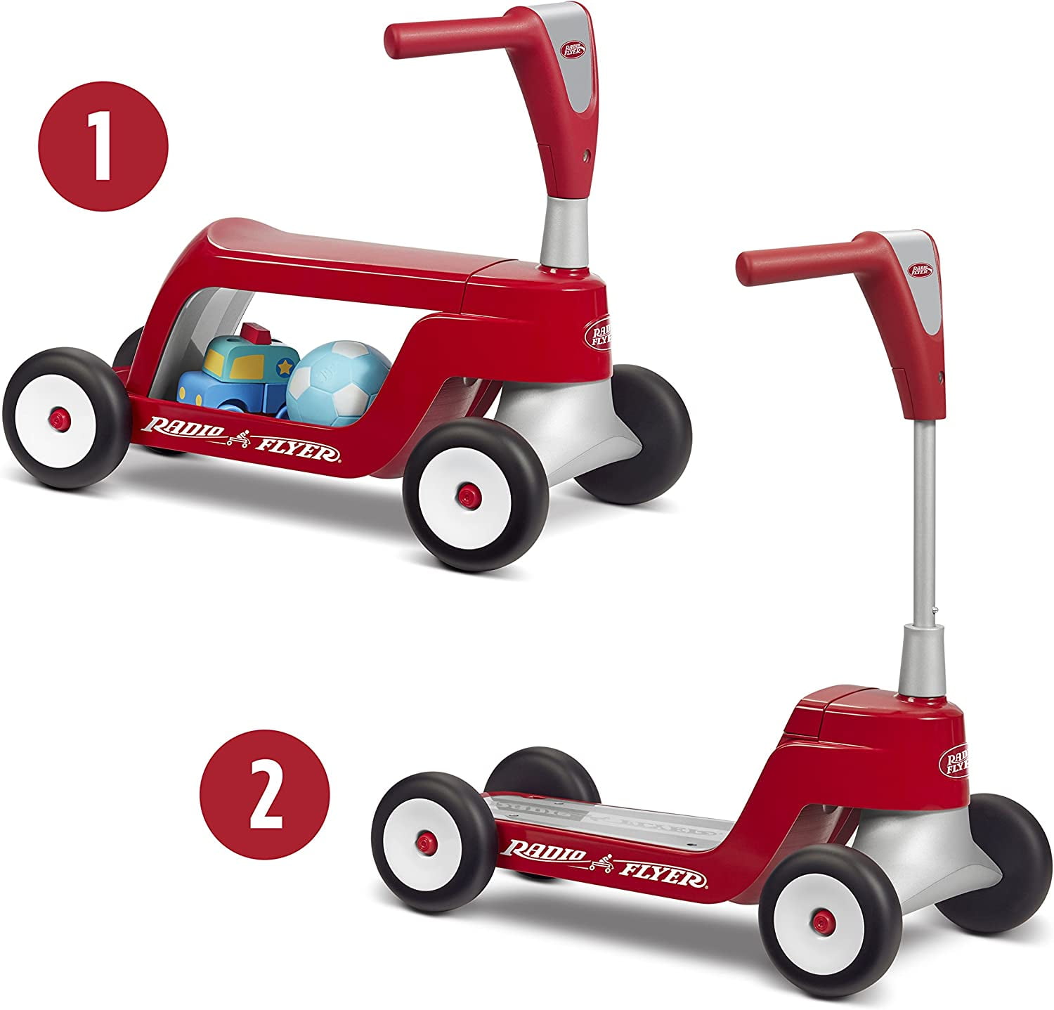 Radio Flyer Scoot 2 Scooter, Beginner Ride-On for Kids, Grows with ...