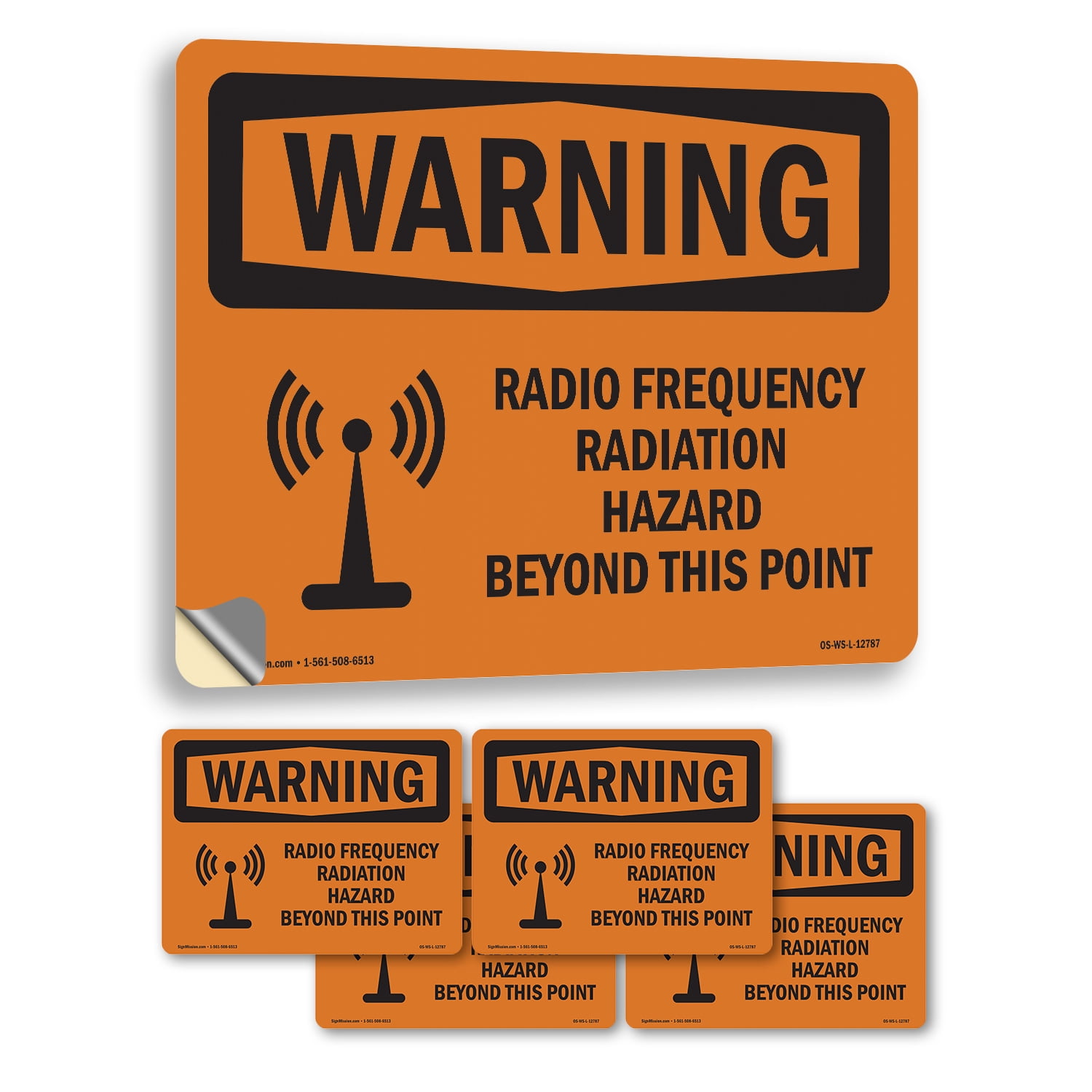 Radio Frequency Radiation Hazard Area OSHA WARNING Vinyl Decal Label 10 ...