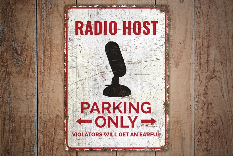 Radio Host Parking Radio Host Gift Radio Host Parking Sign Parking Sign ...