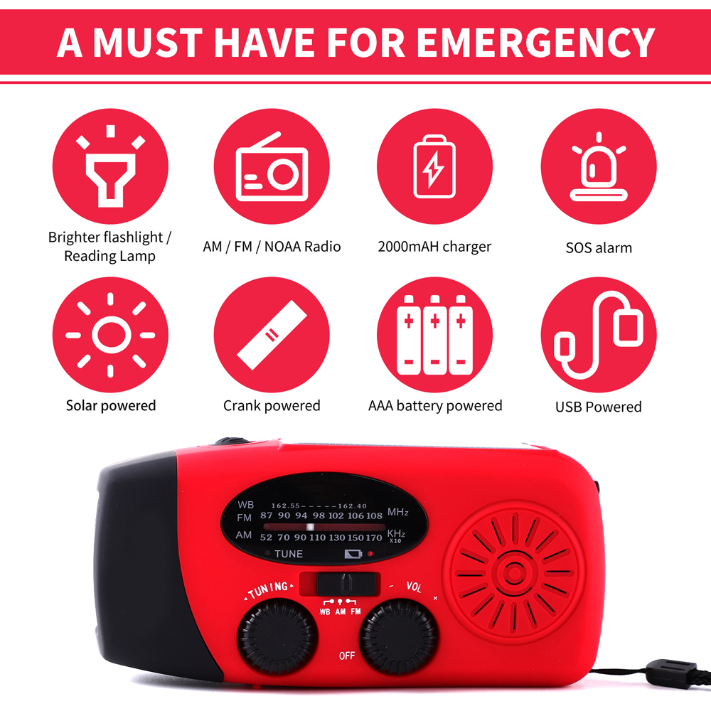 Radio,Radio With Hand Crank Radio Led Portable Weather Portable Weather ...