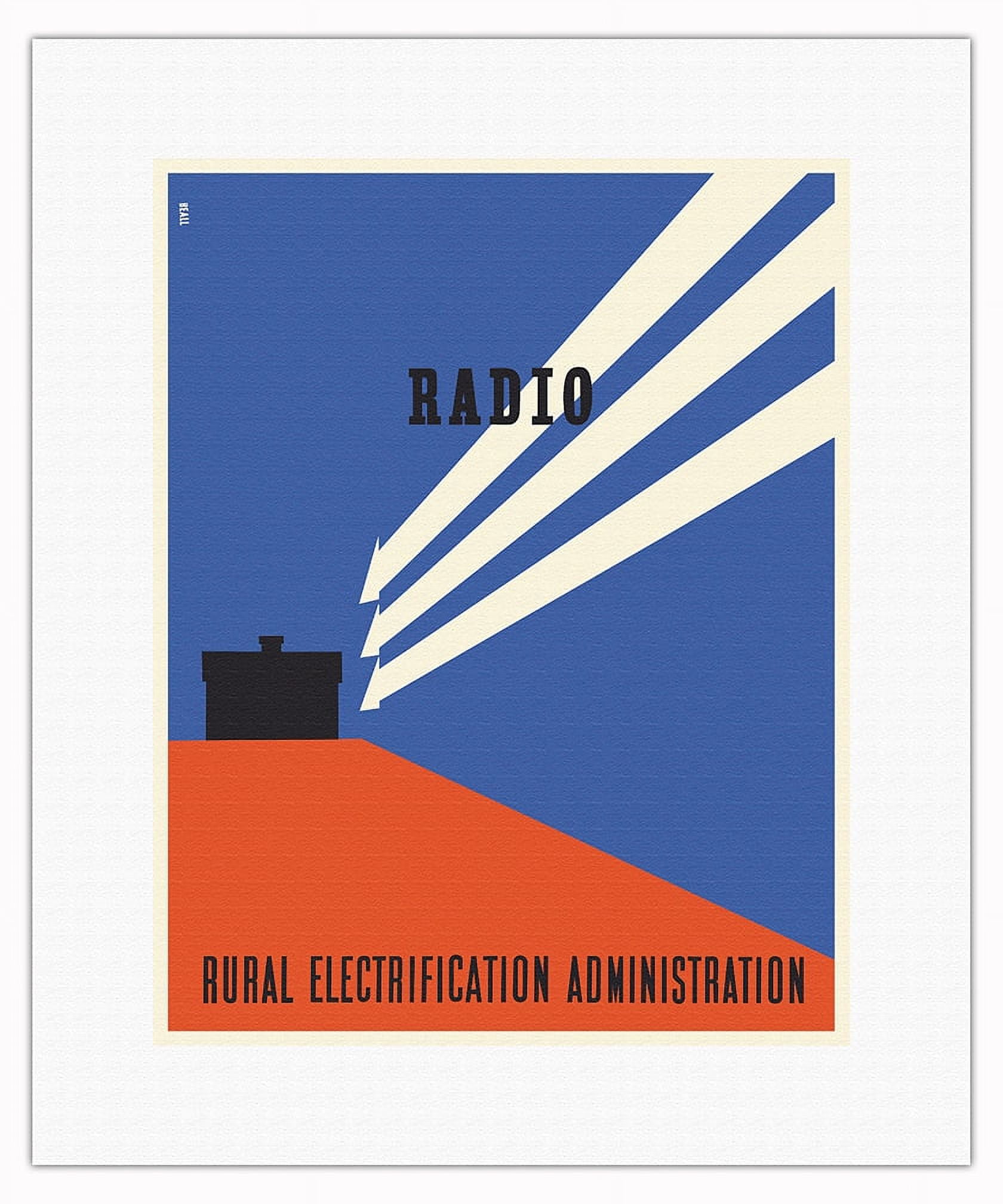 Radio - Rural Electrification Administration - Vintage Advertising Poster by Lester Beall c.1937 ...