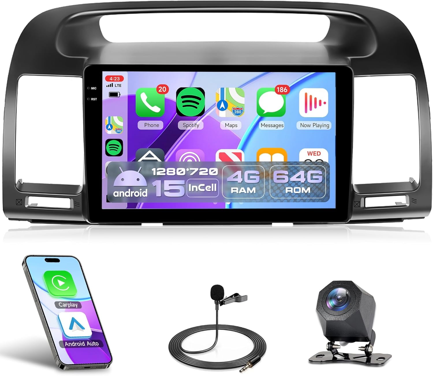 Radio for Toyota Camry 2000 2001 2002 2003 2004 2005 2006 4 Core 4G+64G ...