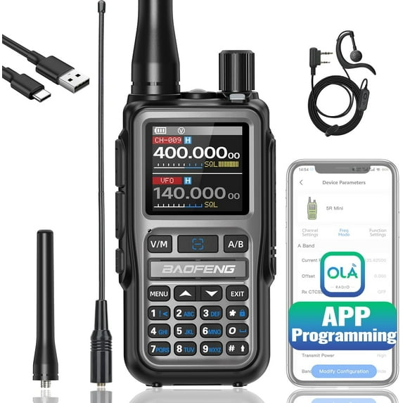Radio UV-5R Mini Ham Radio Long Range Two Way Radio NOAA Weather Radio ...
