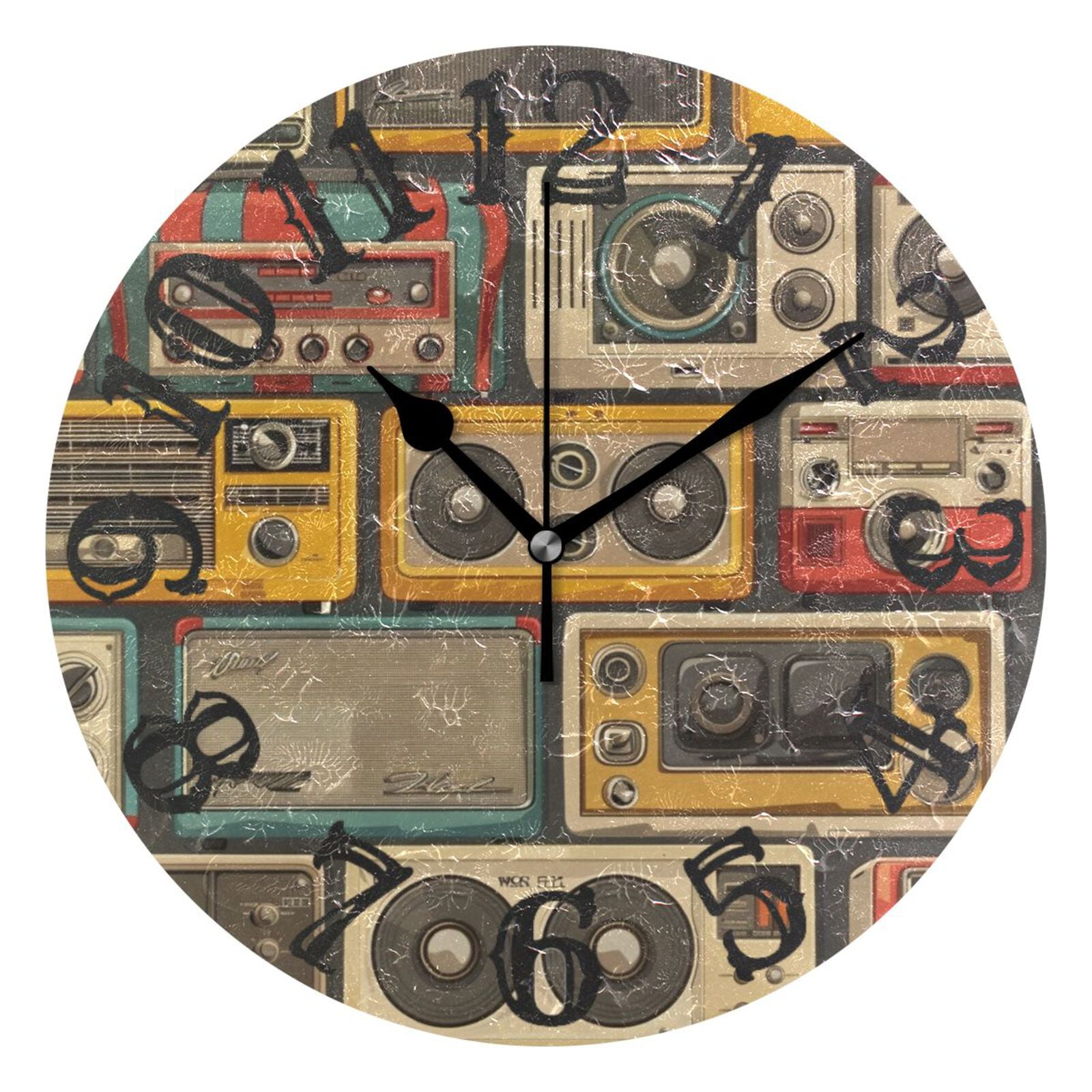 Radio Wall Clock 10 inch Non-Ticking Easy to Read Decorative Clocks for ...