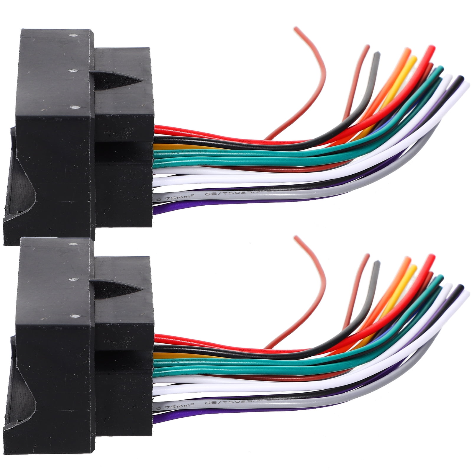 FENGGUIQU Car Stereo Wiring Harness Adapter ABS Black 2Pcs 6.7X1.9X1 ...