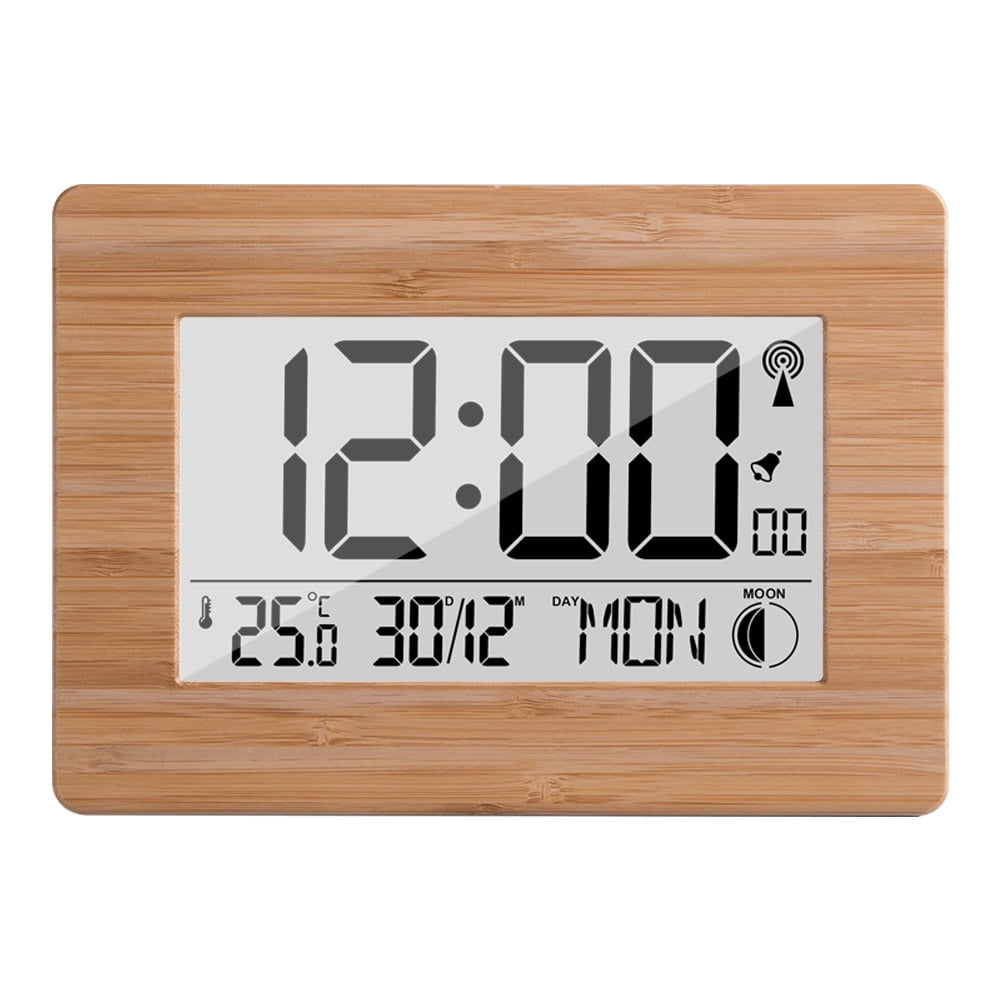 Radio controlled digital clock with DCF time signal, housing with real ...