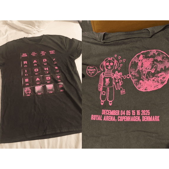 Radio-head 2025 Black Tour Copenhagen December 4 5 15 16 2025 T-Shirt ...