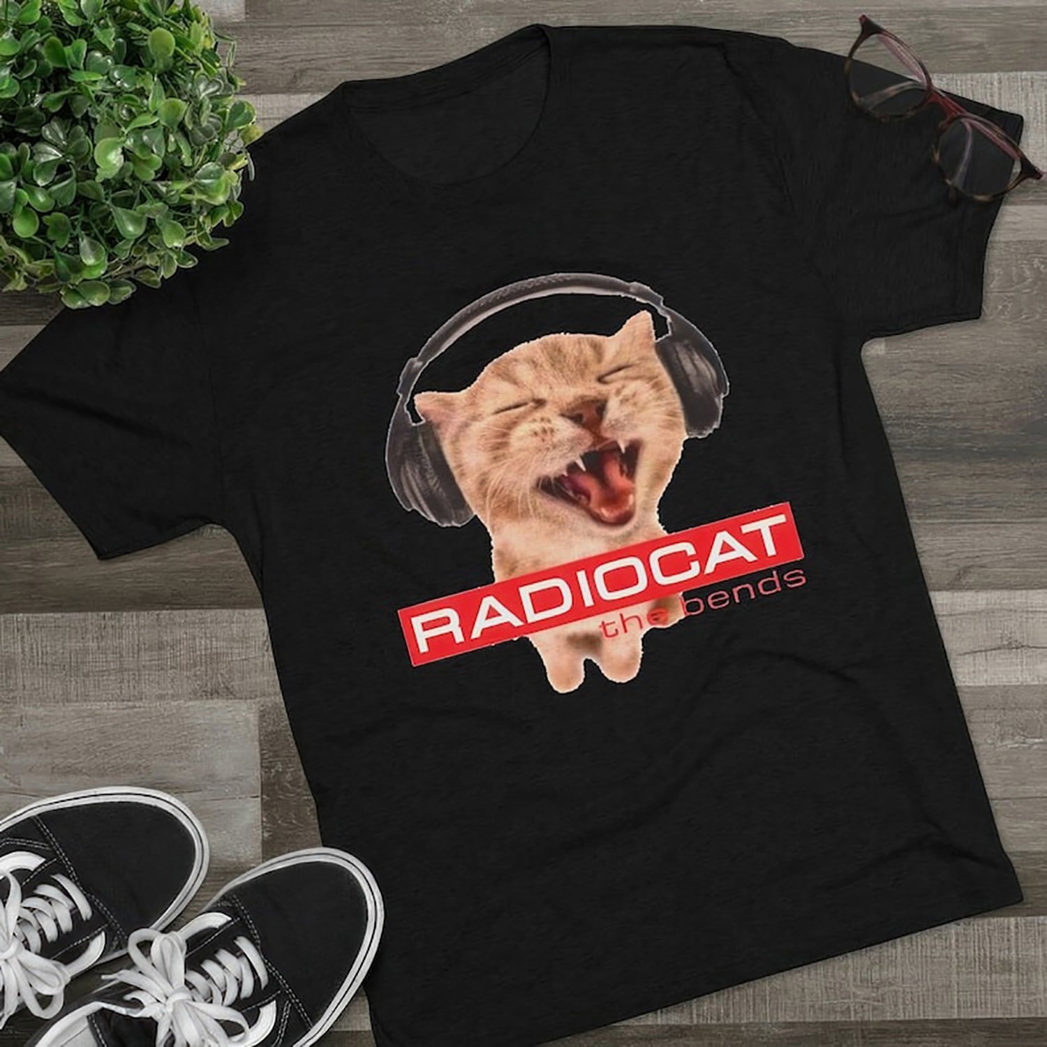 RadioCat Shirt, Meme Cat Shirt, Radiohead Cat The Bends Shirt ...