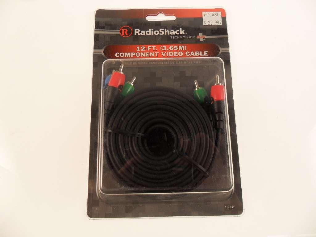 RadioShack 12-ft (3.65M) Component Video Cable - Color Coded Plugs ...