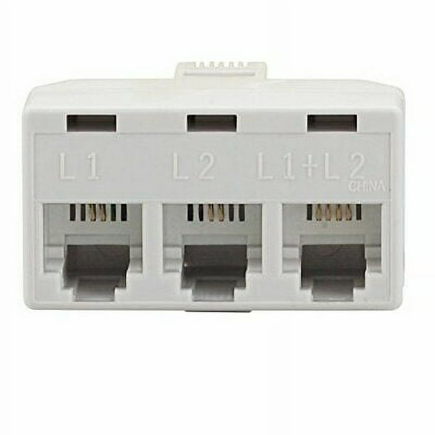 RadioShack 2-Line 3-Way Jack Adapter (White) - Walmart Business Supplies