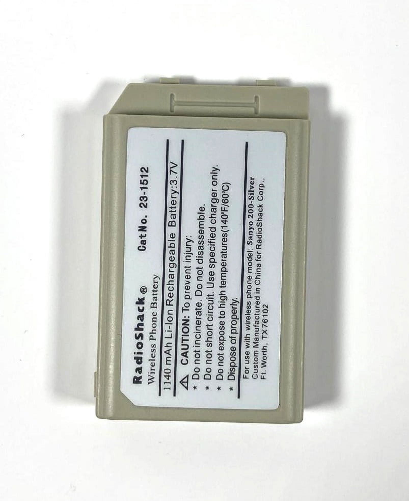 RadioShack 23-1512 Wireless Phone Battery 3.7V 1140mAh Li-Ion ...