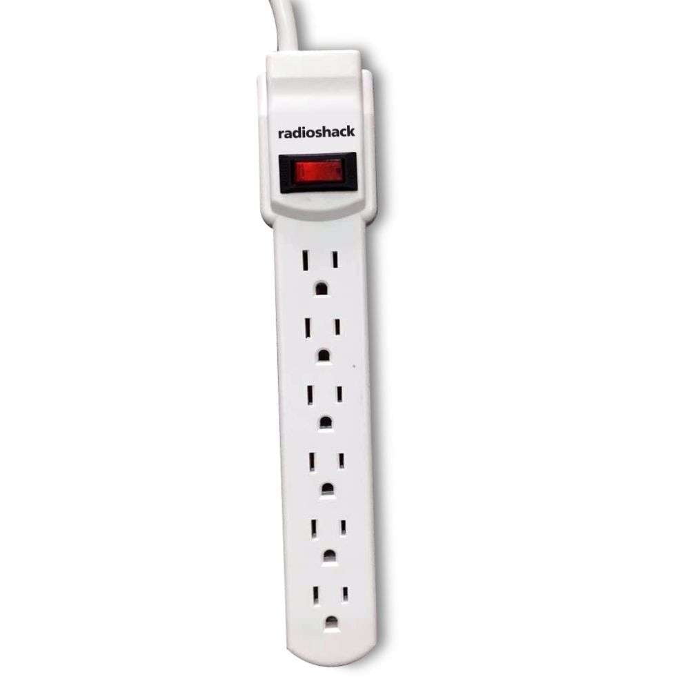 RadioShack 6 Outlet White Surge Protector 6100814 (90 Joules ...