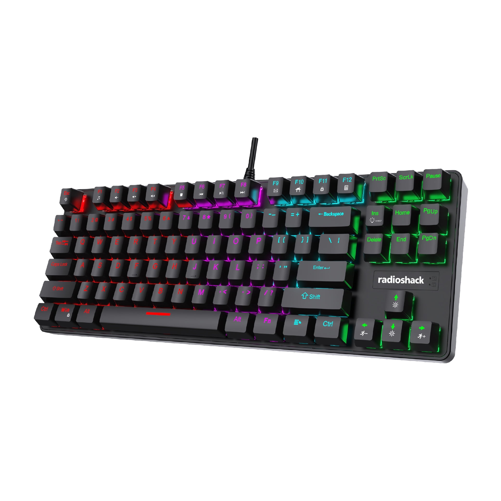 RadioShack 87-Key Mechanical Gaming Keyboard – RGB Lighting, Ergonomic ...