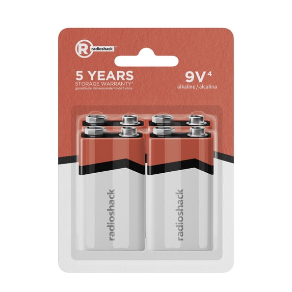 RadioShack 9V Alkaline Battery, Long-Lasting Power, 5-Year Storage ...