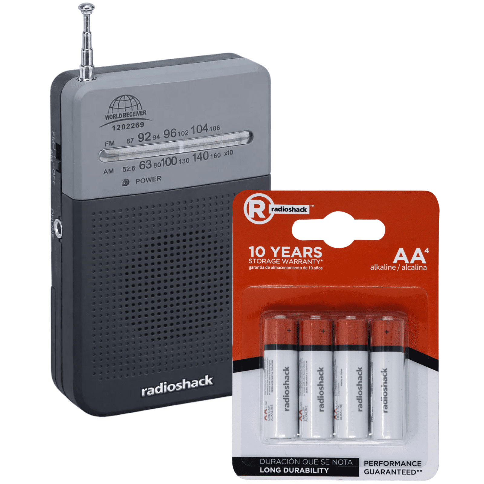 RadioShack Portable Pocket AM FM Traditional Battery Powered Radio + 4 ...