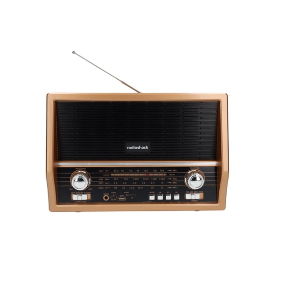 RadioShack Retro AM/FM/SW Radio with Bluetooth, Rechargeable Battery ...