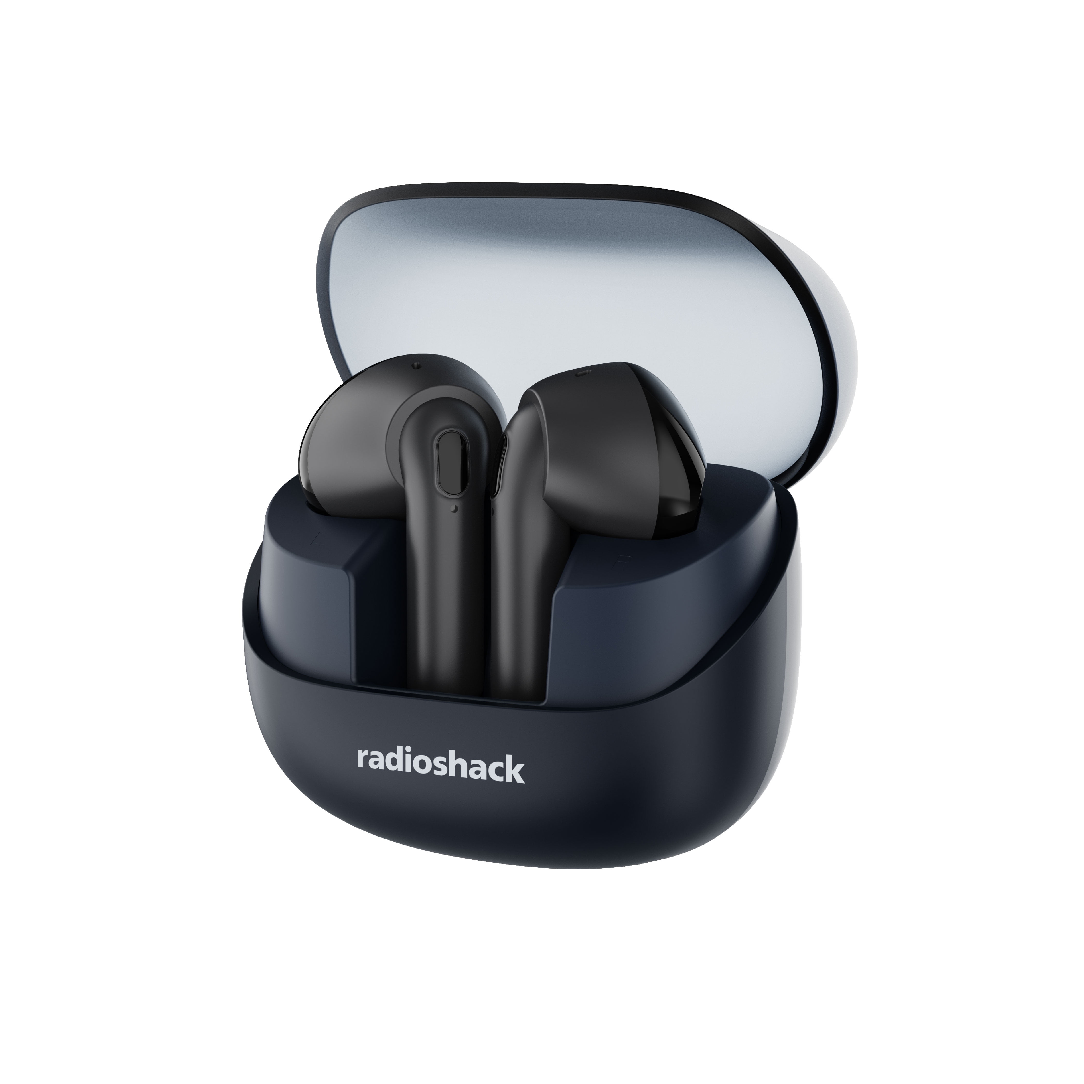 RadioShack Transparent Case navy blue TWS Earbuds, White, IPX5 ...