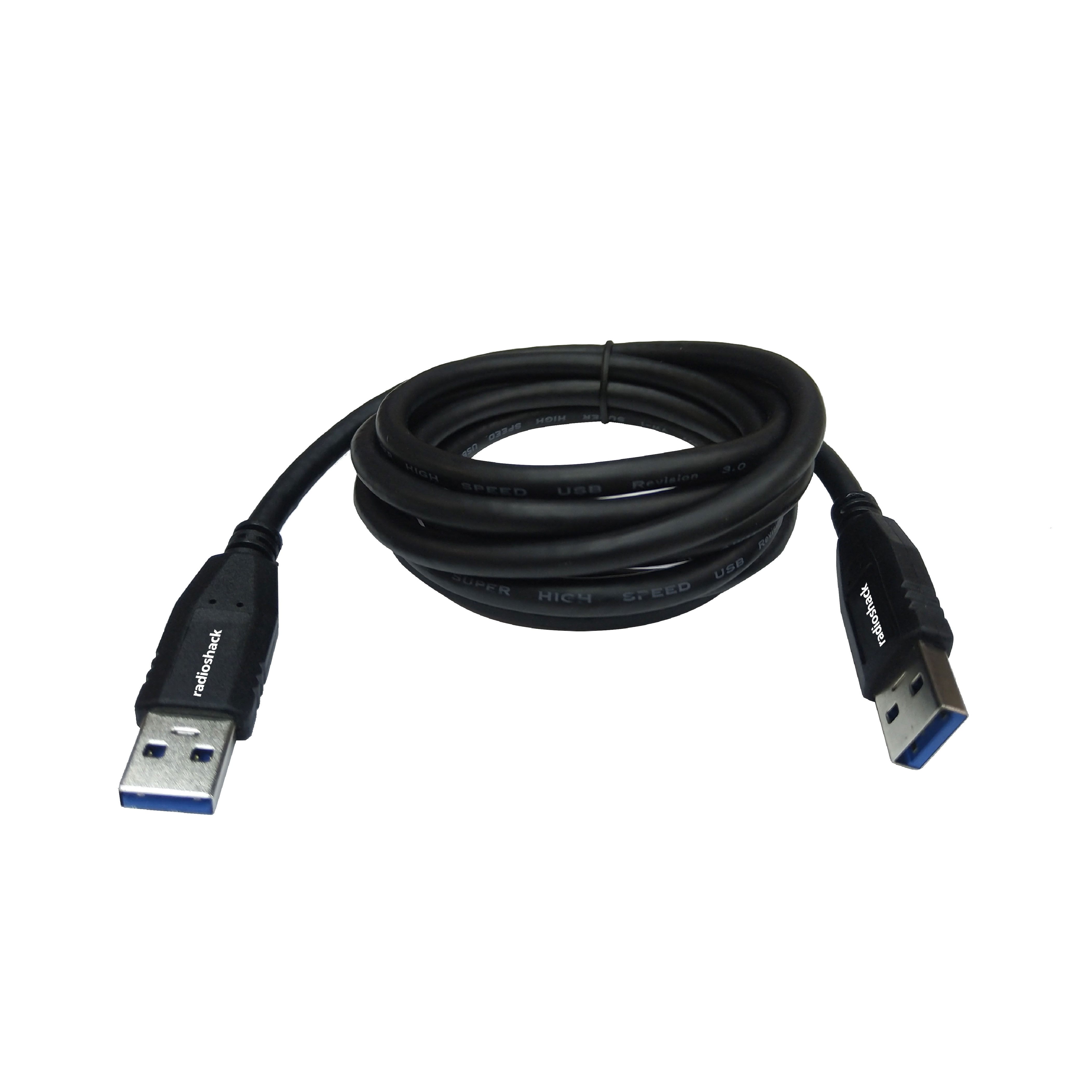 RadioShack USB A Male to USB A Male 3.0 Cable 6 Ft Black - Walmart.com