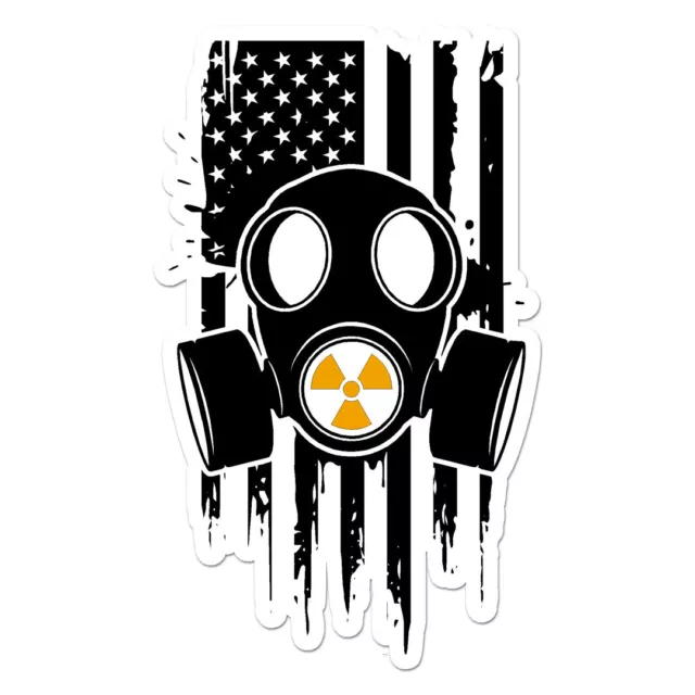 Radioactive Gas Mask Usa Sticker Phone Decal Water Bottle Stickers Car ...