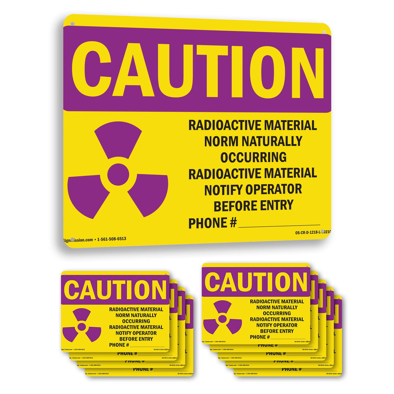Radioactive Material Norm Naturally With Symbol OSHA Caution Radiation ...